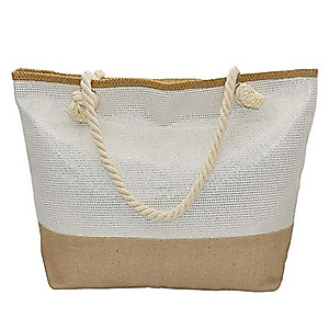 We We Large Straw Beach Bag Tote Duffel Pool Bags Handle Bags with a Pouch for Women