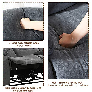 FDW Recliner Sofa Set Sectional Sofa for Living Room Home Theater Seating Reclining Couch Sofa Manual Recliner Motion for Home Furniture (Grey, Love Seat)