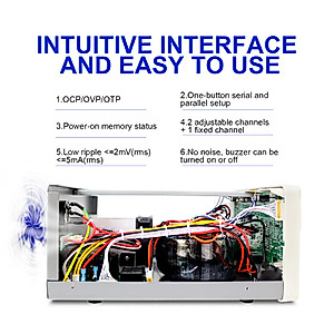 MATRIX DC Power Supply Variable 30V 10A 615W, 10mV 1mA Bench Power Supply High Precision 3 Output, Linear Power Supply with Bright Screen, Series Parallel Mode, USB RS232 RS485 Interface, MPS-3010H-3C