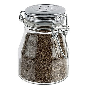 3.5 oz. Resealable Salt & Pepper Shaker with Stainless Steel Clip Top