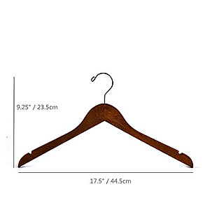 Better to U 17.5" Antique Brown Wooden Suit Hangers, Coat Standard Hangers with Notches, Retro Closet Clothes Hangers (20 Pack)