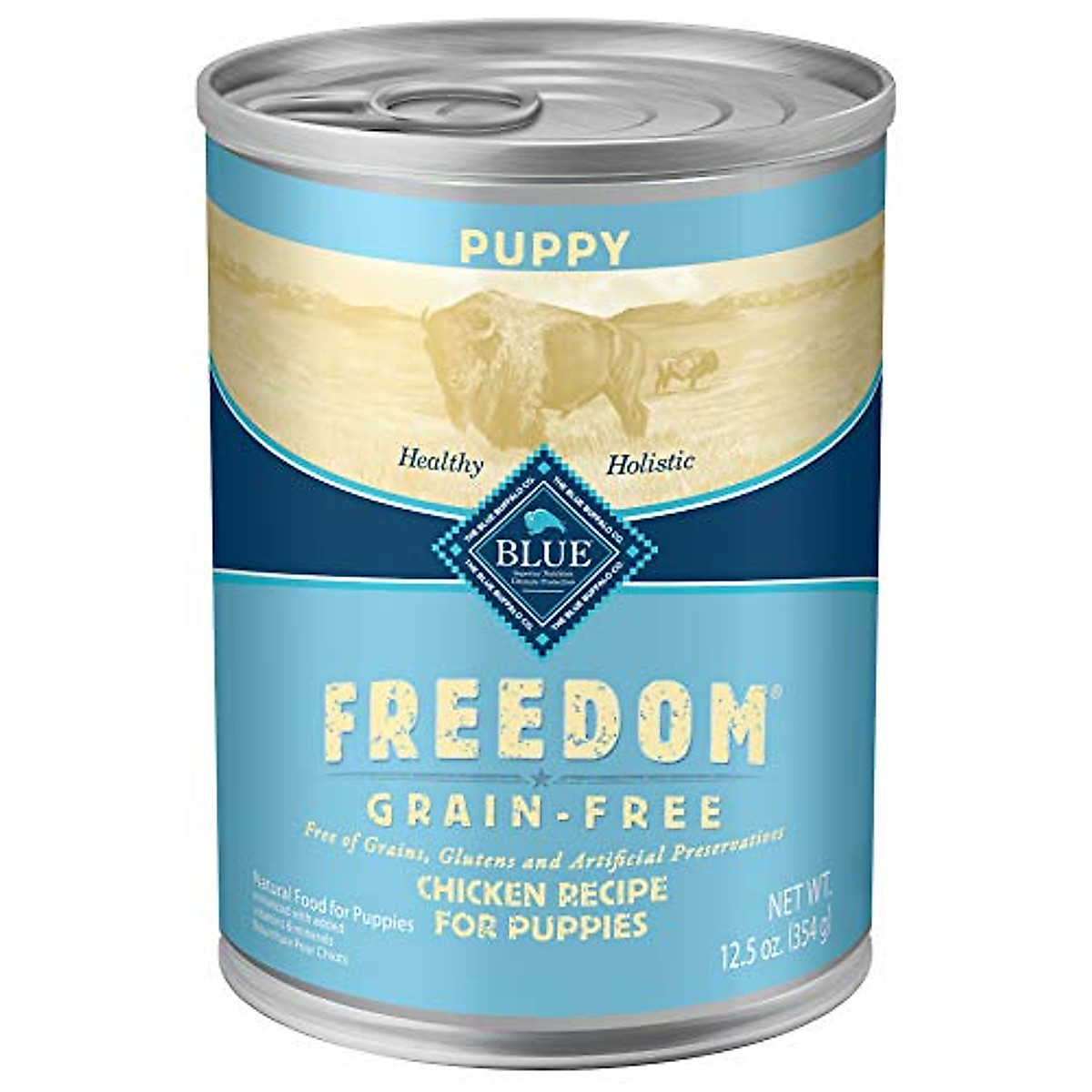 Blue Buffalo Freedom Grain Free Natural Puppy Wet Dog Food, Chicken 12.5oz cans (Pack of 12)