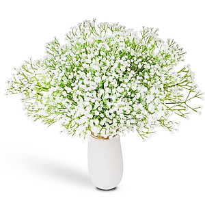 DYYHSDPU Baby Breath Artificial Flowers Bulk(12 pcs) Upgrade Faux Flowers Gypsophila, for Home Garden Decoration, Wedding Party, DIY Bouquet Filler. (White)