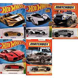 Hot Wheels Matchbox Lamborghini and McLaren 5 Car Bundle Set Version 2