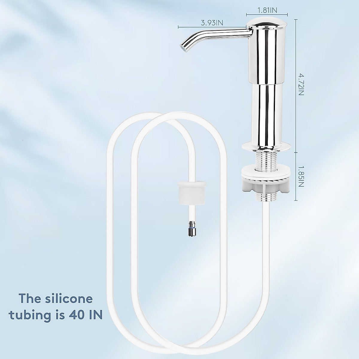 Kitchen Sink Soap Dispenser Pump, Built in Soap Dispensers, Upgraded Heightened Design, Smooth Discharge, with 40IN Extension Tube