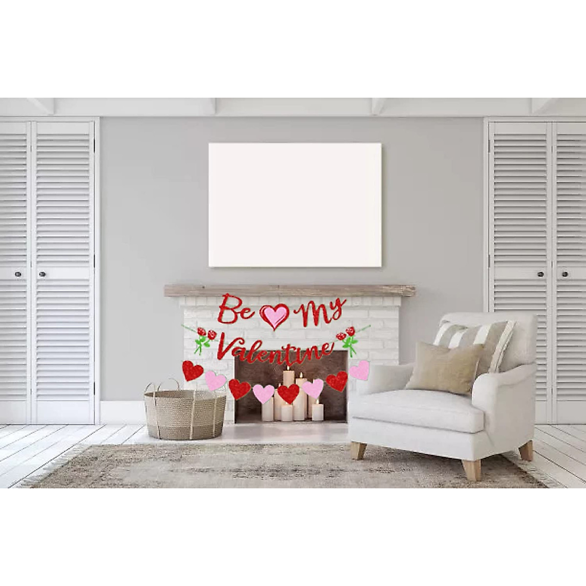 YATG Valentines Day Banner,Valentines Day Decorations,Heart Decorations,Decoration for Weddings and Engagement Parties Valentine’s Day Banners for Family, Wedding, Classroom, Party(3PCS)