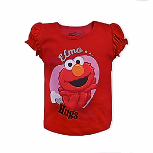 Sesame Street Elmo Girls’ T-Shirt for Infant and Toddler – Red