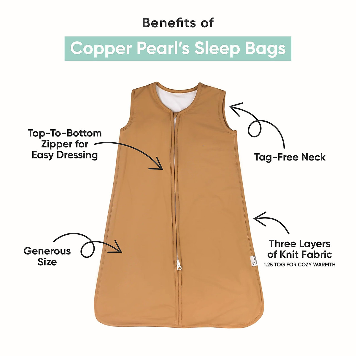 Copper Pearl Sleep Sack: Warm and Cozy Baby Bag in a Variety of Trendy Designs, Safe Alternative to Blankets, Sleeveless Baby Sleep Sack Swaddle Sizes Newborn to 24 Months - Denim