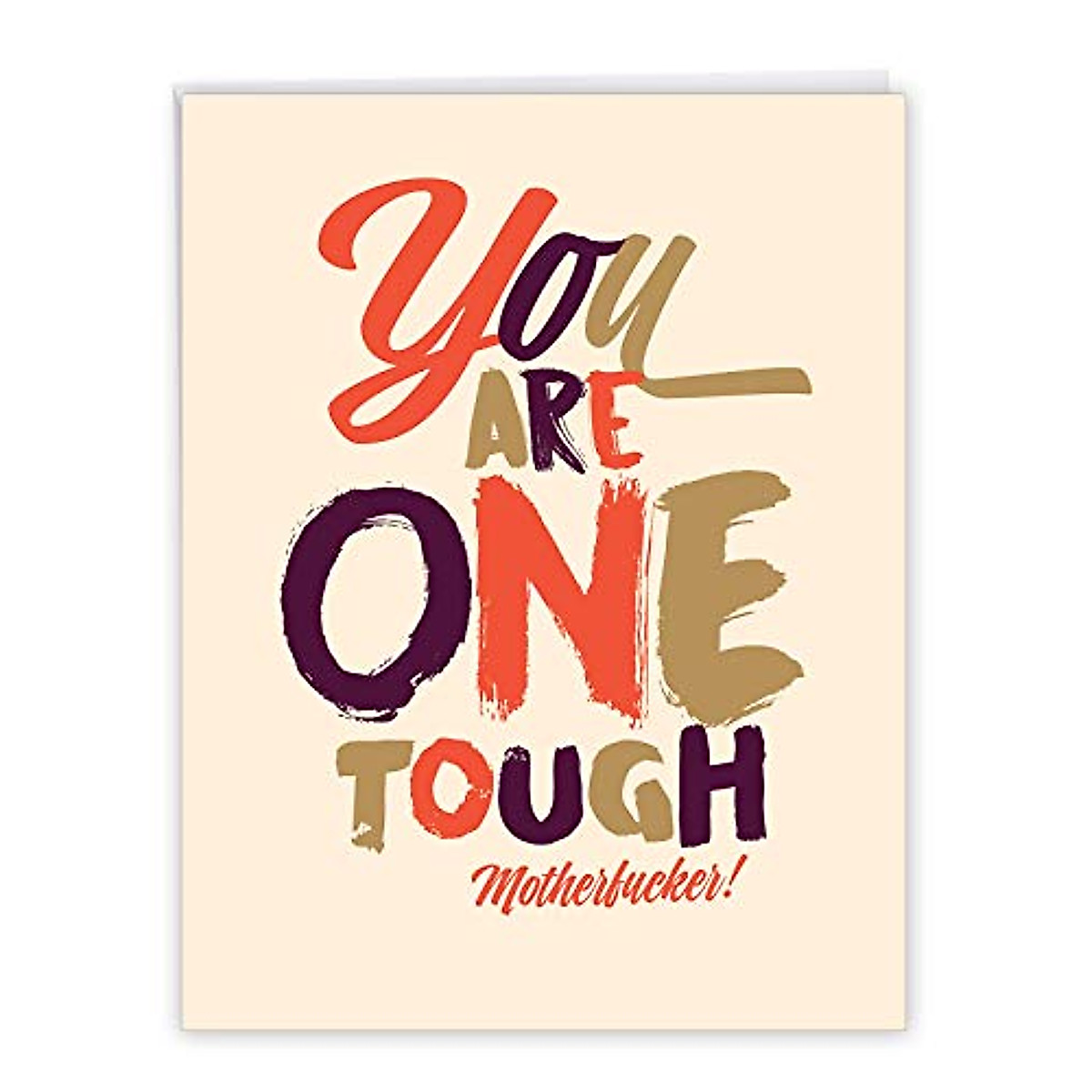 NobleWorks - Jumbo Funny Get Well Greeting Card (8.5 x 11 Inch) - Humor Cartoons, Feel Better Soon Card - One Tough MotherF-ker J6411GWG