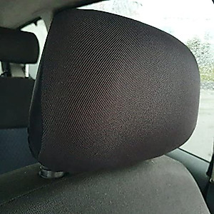 Moyishi 4PCS Universal Headrest Covers Black Polyester Cover Protector for Cars Trucks & Cover DVD TV Monitors