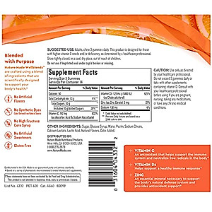 Nature Made Wellblends ImmuneMAX Gummies, Vitamin C, Zinc, and Vitamin D3, Immune Support Supplement, 42 Tangerine Flavor Gummies