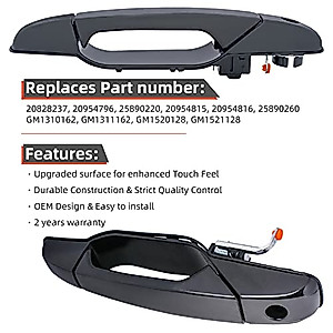 DEAL AUTO ELECTRIC PARTS 4pcs Left+Right Front+Rear Side Black Exterior Door Handles Compatible With 07-13 Avalanche/Silverado/Sierra New Body Crew Cab 07-14 Suburban/Tahoe/Yukon/XL/Escalade/ESV/EXT