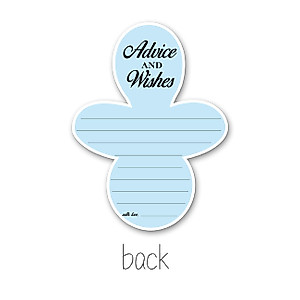 Cute Blue and Pink Advice and Wishes Cards 50 Set Baby Nipple Shaped Baby Shower Party Supplies Favors for the Parents, Double-Sided 5 x 7