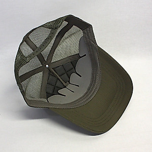 Plain Tone on Tone Cotton Mesh Adjustable Low Profile Baseball Cap Quilt Camo Heather Distressed (Quilt Olive Green/Pty/Olive Green)
