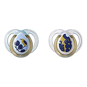 Tommee Tippee Moda Pacifiers, Symmetrical Design, BPA-Free Silicone Binkies, 0-6m, 2-Count