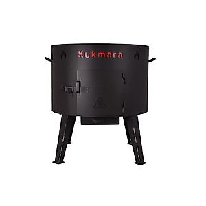 Wood Fire Oven Uchag for Kazan (furnace) Oven Stove for Making Pilaf 12.7-qt. (12 L) Cast-Iron Frying Pan with Glass Lid Cast Iron Asian Cauldron Camping Wok Cooking Pot Kitchen Pot