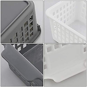 Vcansay Plastic Small Slim Rectangle Storage Baskets, 6 Packs