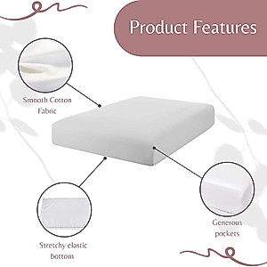 Superity Linen Fitted Sheet - 100% Cotton Crib Size Mattress Cover - Soft, Smooth, and Comfortable - 200 Thread Count - Bed Sheet Stretches to 7 inches for Snug Fit.