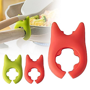 Silicone Spoon Rest for Stove Top,1/2PCS Spoon Rest for Cooking,Spoon Pot Pan Holder Spatula Bracket Clips,Heat Resistance Wok Spatula Holder Silicone Adjustable Kitchen Utensil Rest,Kitchen Gadget