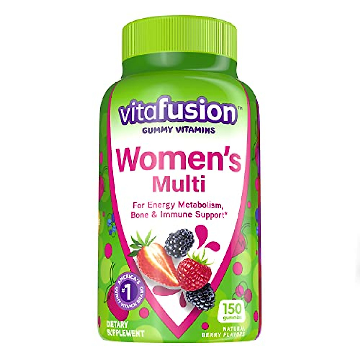 vitafusion Women’s Daily Gummy Multivitamin: vitamin C & E, Delicious Berry Flavors, 150ct (75 day supply), from America’s number one Gummy Vitamin Brand