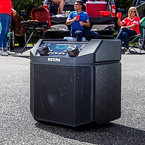 ION Audio Tailgater Plus - 50W Portable Outdoor Wireless Bluetooth Speaker with 50 Hour Battery, Microphone, Radio and USB Charging