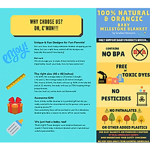 Baby Monthly Milestone Blanket with 20 Milestone Moments Props for Boy & Girl, Photography Blankets, Organic Thick Fleece Blanket Backdrop for Personalized Month Pictures for Girls and Boys