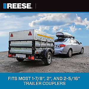 REESE Towpower 72783 Coupler Lock, Adjustable Storage Security, Heavy-Duty Steel, Yellow and Chrome