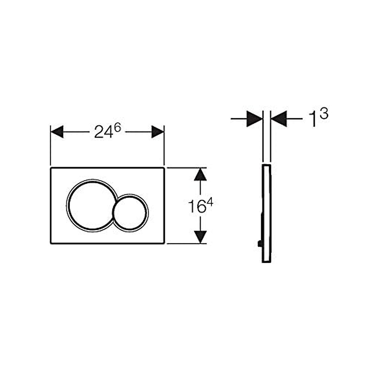 Geberit 115.770.21.5 Samba Dual Flush Actuator Chrome