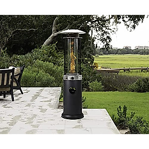Golden Flame Resort Model 40,000 BTU Round Spiral-Flame Glass Tube Patio Heater with Rich-Mocha Finish (Propane)