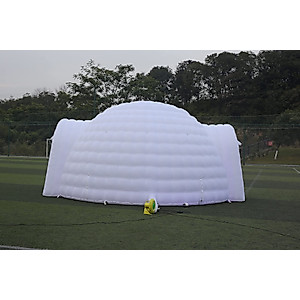 SAYOK Portable Inflatable Igloo Dome Tent with Air Blower(White, Two Doors, 16.4ft) Inflatable Event Tent Structure Night Club Party Tent Event Room for Wedding Promotion Trade Show