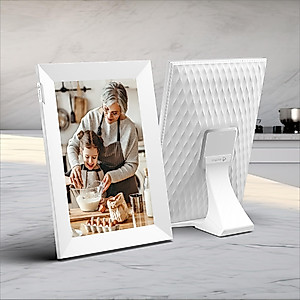 Nixplay Digital Touch Screen Picture Frame - 10.1” Photo Frame, Connecting Families & Friends (White)