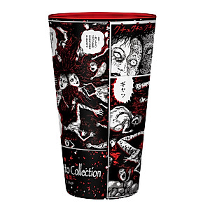 ABYSTYLE Junji Ito Tomie Pint Size Drinking Glass 14 Oz. Dishwasher Safe Horror Anime Manga Drinkware Home & Kitchen Essential Gift