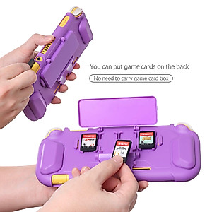 TPU Case for Nintendo Switch lite, Protective Case for Nintendo Switch lite with Game Card Storage and Kickstand - Turquoise