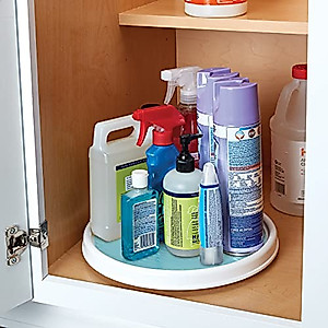 Copco 5234754 Non-Skid Pantry Cabinet Lazy Susan Turntable, 12-Inch, White/Aqua