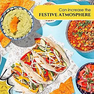 150 Pcs Deli Wax Paper Taco Wrapping Paper Mexican Festival Wax Paper Sheets for Food Greaseproof Paper Sandwich Picnic Food Basket Liners Wax Wrappers Bakery Tissue Sheets for Kitchen (Fiesta)