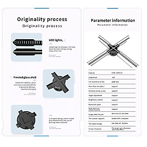 3D Hologram Fan Advertising Display LED Fan, 39in 2K HD 1184 LED WiFi 3D Holofan Projector for Christmas, Halloween,Business,Shop,Holiday Support Screen Casting(US)