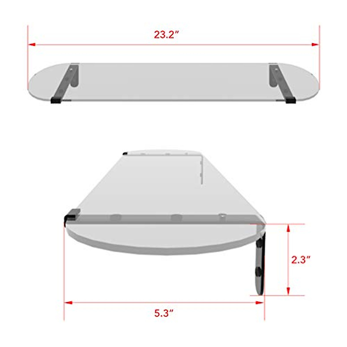 whitebeach Glass Shelf Bathroom,Set of 3 Glass Shelves Floating Wall Shelf Display Ledges – Storage for Bedroom, Living and Hallway (Hardware Included)