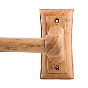 ALFI brand AB5505 24" Double Rack Wooden Towel Bar Bathroom Accessory, Natural Wood