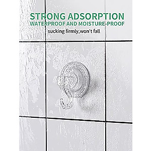 ZBYOMI Suction Cup Hooks, Reusable Vacuum Suction Cup Hooks, Punch-Avoided Suction Hooks- Powerful Waterproof Shower Hooks for Bathroom，Kitchen，Glass Door use