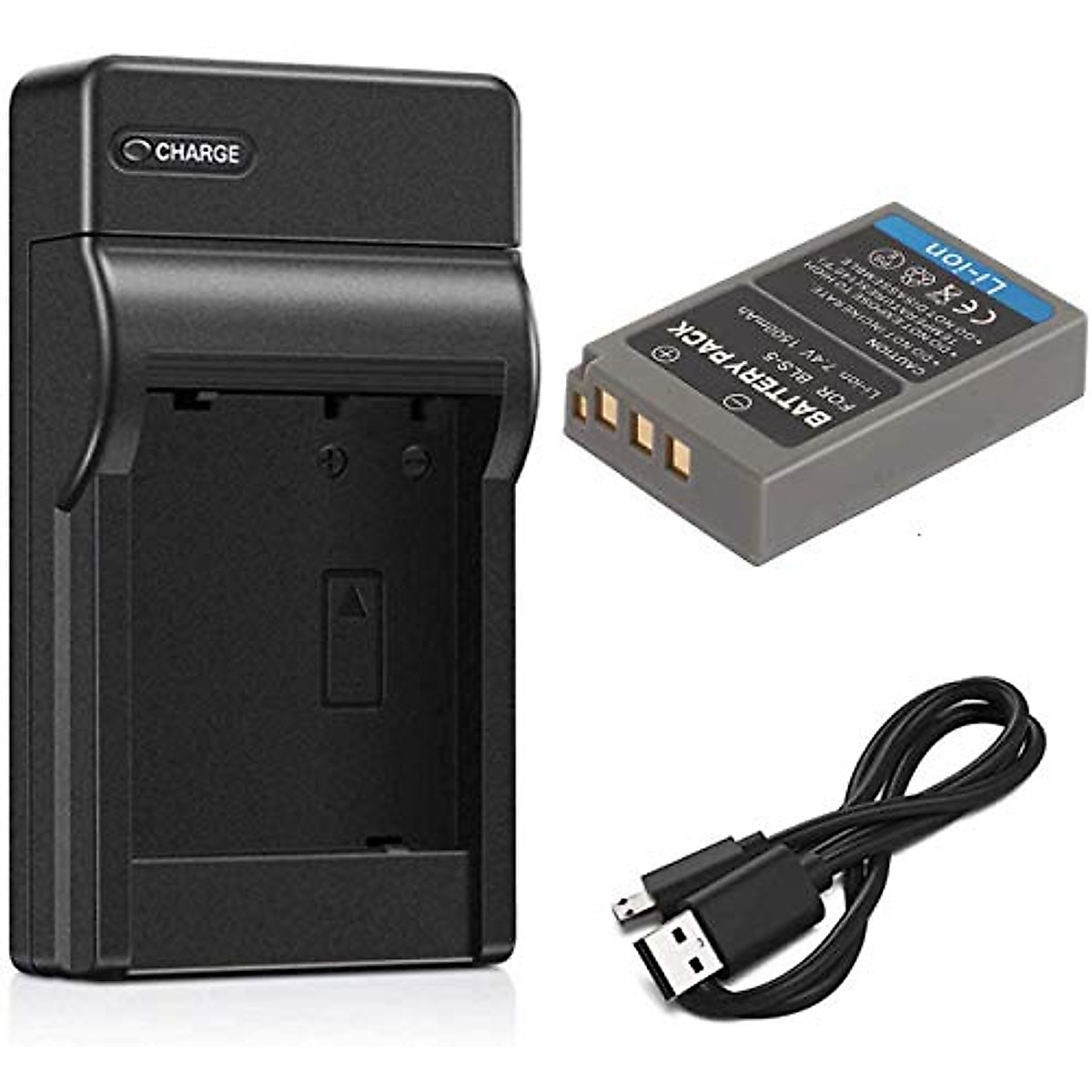 Battery and Charger for Olympus Pen E-PL1, E-PL2, E-PL3 Digital Camera