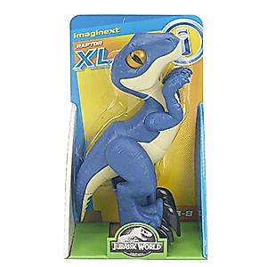 Imaginext Jurassic World Dinosaur Toy Raptor Xl Poseable Figure for Preschool Pretend Play Ages 3+ Years