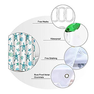 JISMUCI 2Pcs Spring Daisy Shower Curtain Set Farm Teal White Floral Flowers and Butterfly on Country Wooden with Non-Slip Rugs Bathroom Mats and 12 Hooks,Durable Waterproof Bath Curtains 72" x 72"