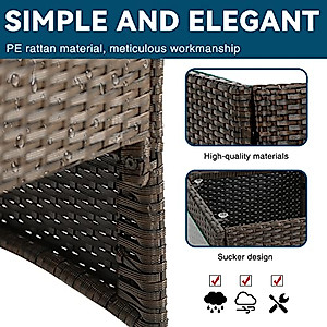 Patio Furniture Sets,Outdoor Patio Porch Furniture Set 3 Pieces PE Rattan Wicker Chairs with Coffee Table for Garden Balcony Backyard (Brown and Beige)