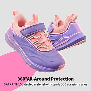 DREAM PAIRS Boys Girls Shoes Kids DuraPlay Tennis Running Athletic Protective Walking Sneakers for Little/Big Kid,Size 2 Little Kid,Purple/Pink,SDRS2335K