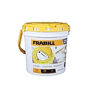 Frabill 4825 Insulated Bait Bucket with Built in Aerator , White and Yellow, 1.3 Gallons