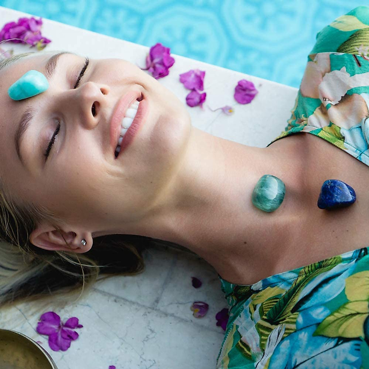 CRYSTALYA Calming Large Sleep Crystals and Healing Stones in Wooden Gift Box + 50pg EBOOK, Stress and Anxiety Relief - Amethyst, Lepidolite, Fluorite, Smoky Quartz, Selenite, Sage, and Info Guide