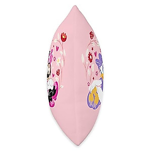 Disney Minnie and Daisy BFF Heart Pink Throw Pillow, 18x18, Multicolor