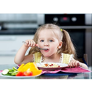 9 Piece Stainless Steel Kids Forks - Child and Toddler Safe Flatware - Kids Utensil Set - Metal Kids Cutlery Set - Includes a Total of 9 Small Kids Forks