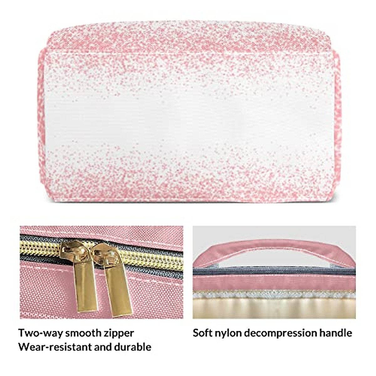 XIUCOO Print Pink White Personalized Diaper Bags Waterproof Backpack Shoulder Daypack for Mother's Day Gifts