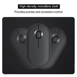 Cyanbone Small Mouse Pad 3 Pack, Mini Mouse Pads for Wireless Mouse and Laptop Computer, Portable Mousepad with Non-Slip Rubber Base & Waterproof Surface - Black -5.5 x 7 in
